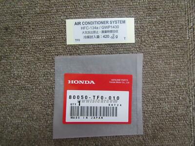 HONDA FIT GE6 GE7 LABEL, AIR CONDITIONER CAUTION 80050-TF0-010 | eBay