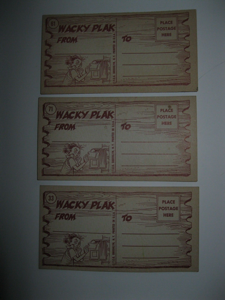 1959 Topps WACKY PLAKS Cards - 3 Different - 71, 33, and 61- DECENT | eBay