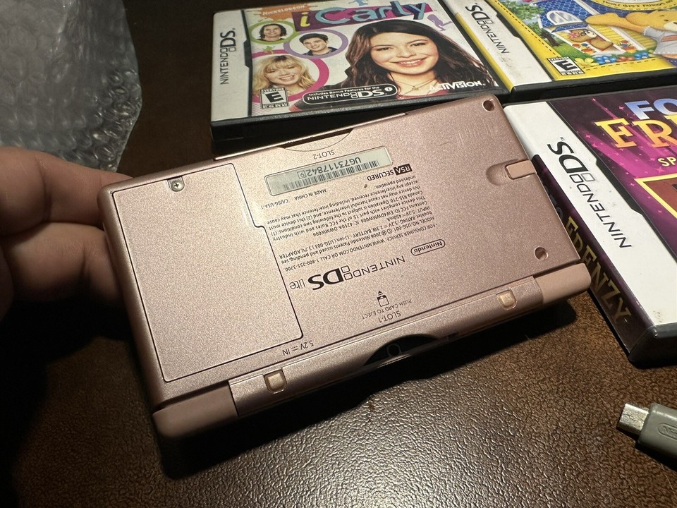 Nintendo DS System Games And Case Lot Metallic Rose Color 15 Games Pink ...