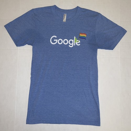 Google LGBTQ Rainbow Flag Droid Coming Out Of Closet Logo Shirt XS Blue ...