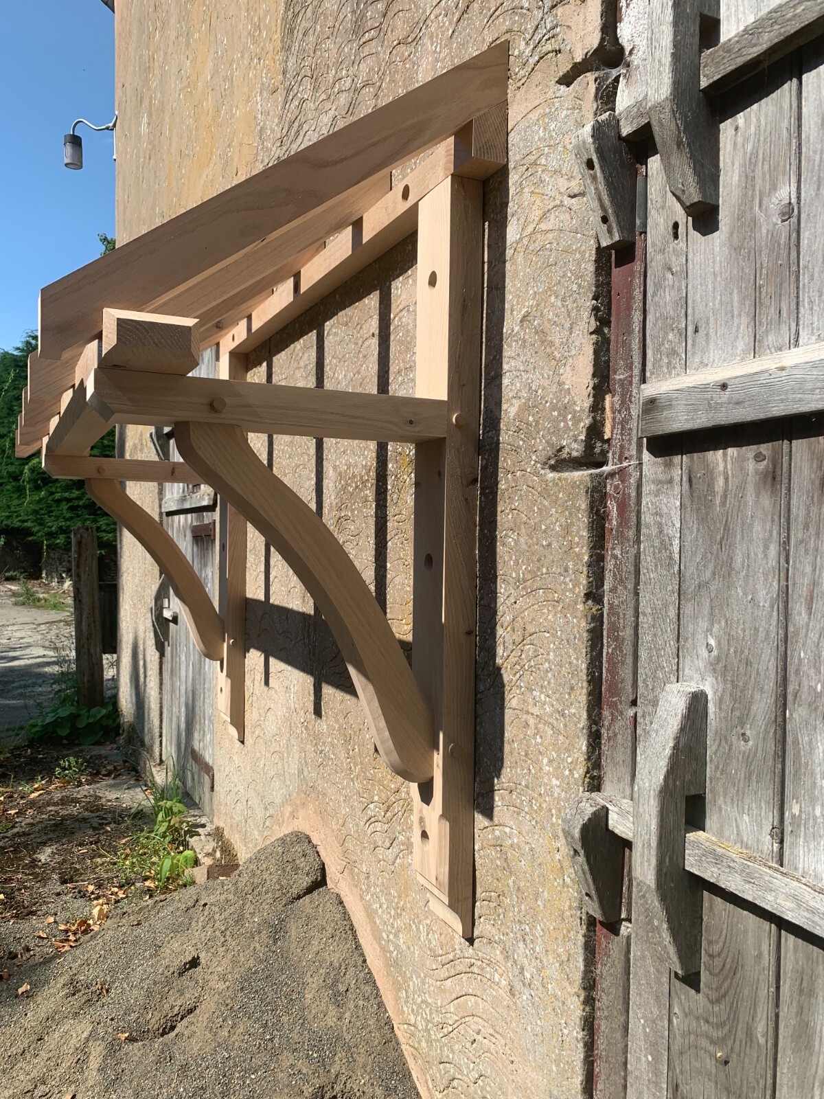 Green oak flat roof single pitch porch canopy kit door canopy | eBay UK