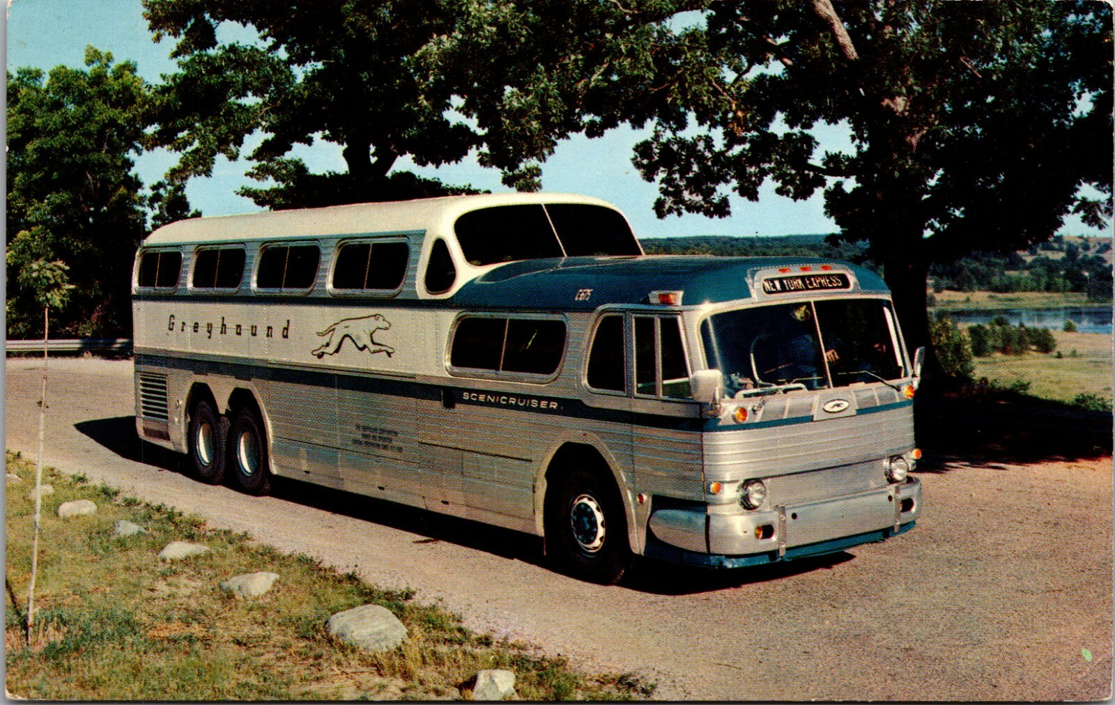 The Greyhound Scenicruiser Luxury Dual-Level Bus - Chrome Postcard ...