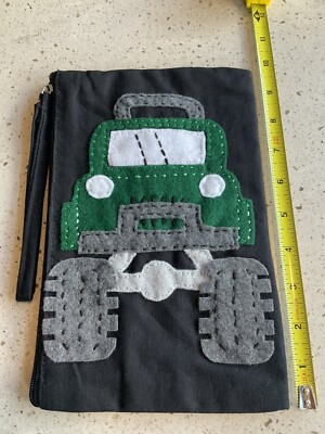 J33P OFF ROAD VEHICLE LINED CANVAS ZIPPER TOTE WITH HAND SEWN DESIGN | eBay
