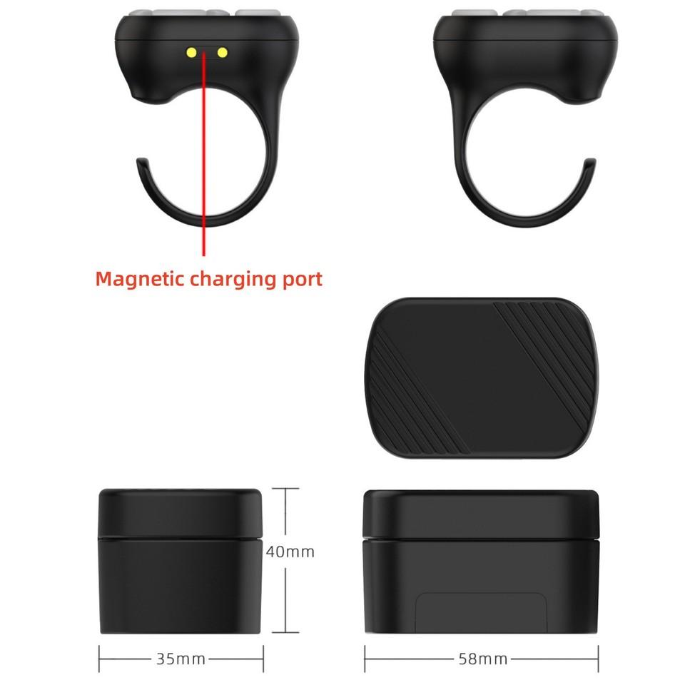1* Black Remote Control Scrolling Ring W/ Charging Bin Video Bluetooth ...