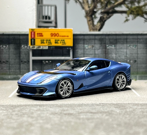 ZD TOC 1:64 Light Blue 812C Coupe Racing Sports Model Diecast Metal Car ...
