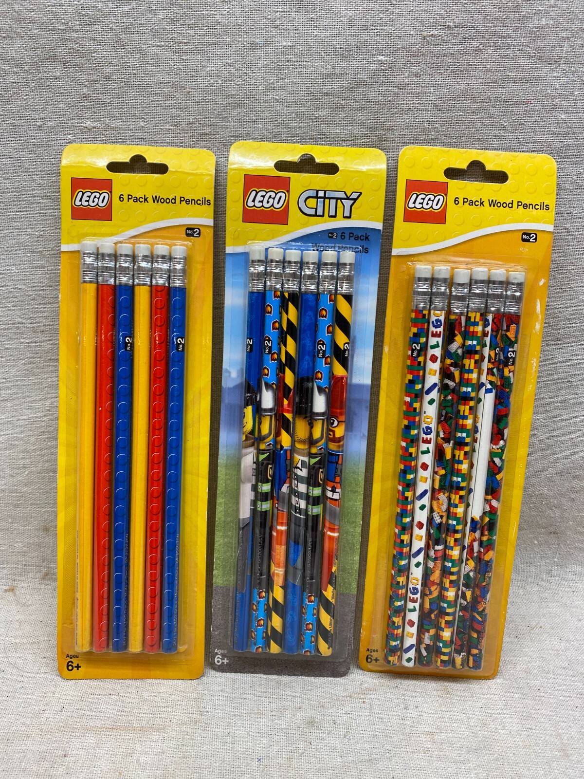 Lot of 3 LEGO 6 Pack No.2 Wood Pencils NOS Lego City Bricks | eBay