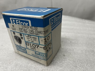 Efcor 8107-675 5/8 inch Strain Relief Portable Cord Connectors - Box of ...