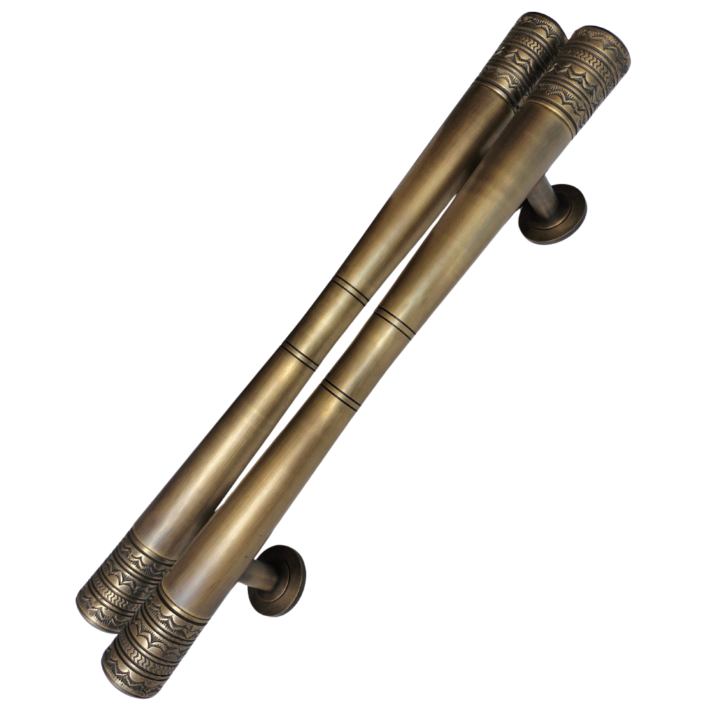 23.62" Inches Pair Solid Brass Retro Handle Classic Front Door Handle ...