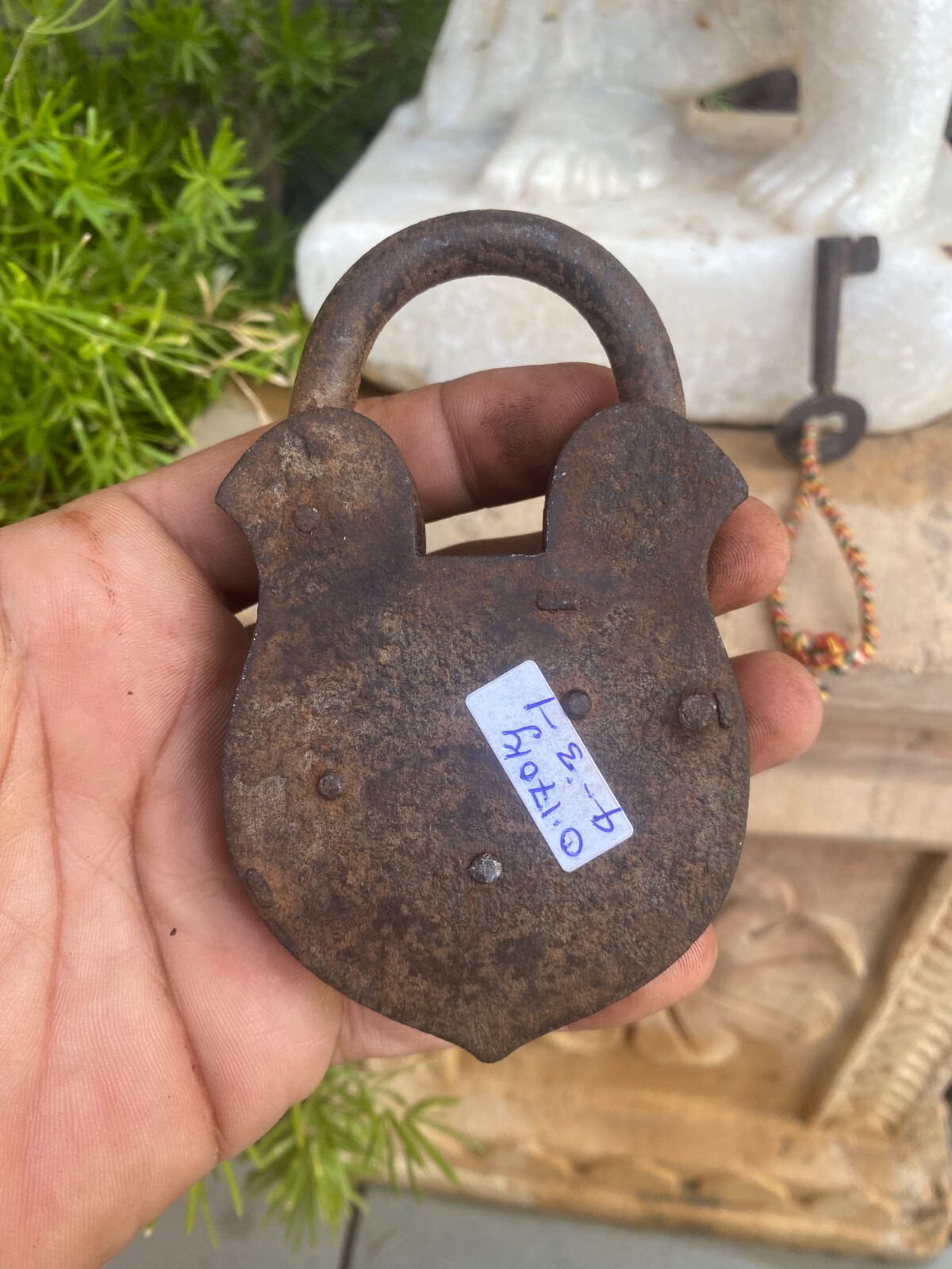 Antique Hand Crafted Iron & Brass Made Padlock Old Indian House Safety ...
