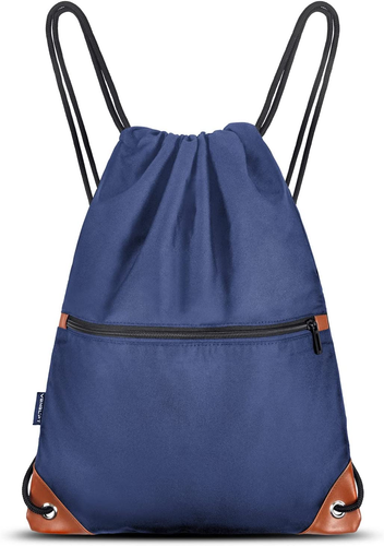 Drawstring Gym Bag | Waterproof Rucksack with Outside, inside Zip ...