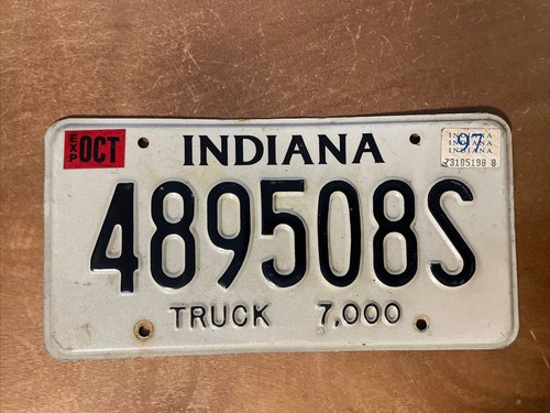 1997 Indiana License Plate Truck # 489508 S | eBay