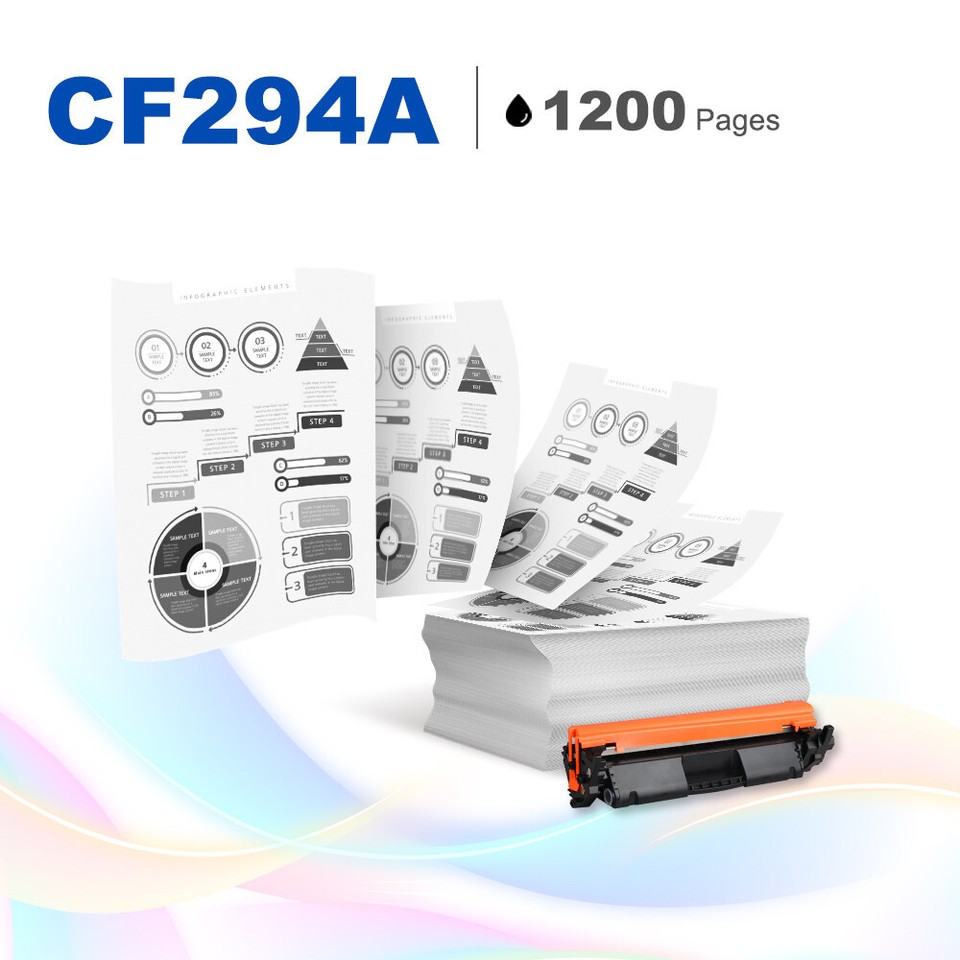 2 Black Toner CF294A Cartridge fits for HP 94A LaserJet Pro M118dw ...