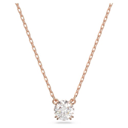 Swarovski Constella pendant Round cut, White, Rose gold-tone plated ...
