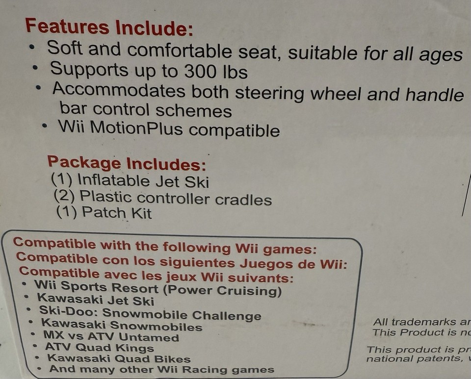 New Inflatable Jet Ski Essential for Nintendo Wii Racing Games - Very ...