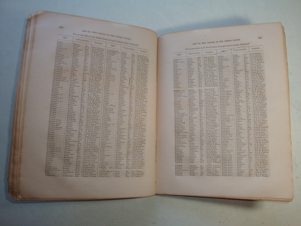 1868 POST OFFICES and POSTMASTERS of THE UNITED STATES and Territories ...