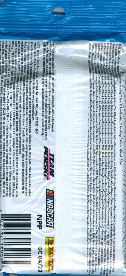 2023 Panini Donruss Racing NASCAR Factory Sealed Jumbo Value Fat Pack ...