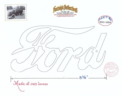 Ford Radiator Script Made in USA .063 Solid Brass | eBay Australia