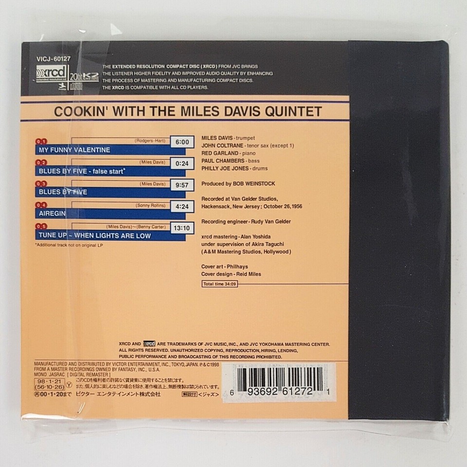 Miles Davis – Cookin’ With The Miles Davis Quintet – XRCD - Free Ship ...