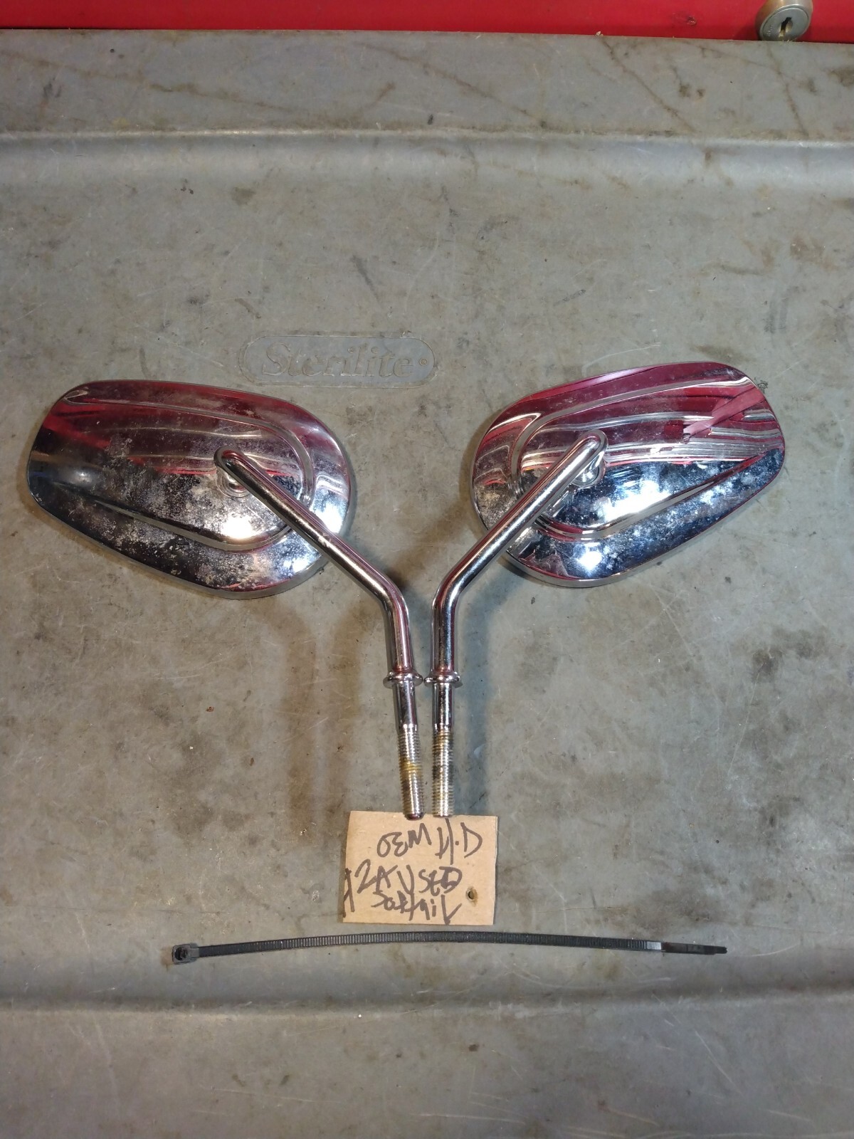 Harley Davidson Short Stem Tear Drop Mirrors Set Touring Dyna Softail ...