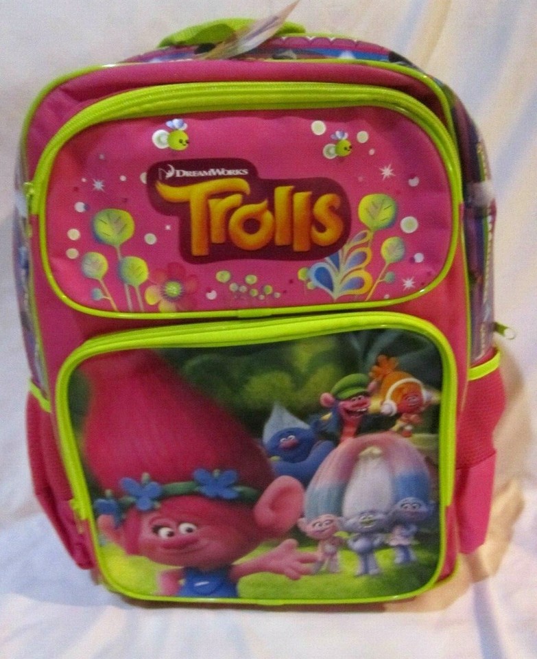 TROLLS 16" BACKPACK,LUNCHBOX,PENCIL CASE AND STATIONARY SET- BRAND NEW ...