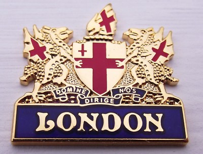 City of London Crest Pin Badge, Authentic coat of arms, gold plated ...
