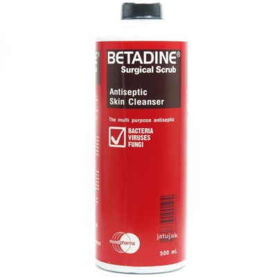 Antiseptic Betadine Surgical Scrub Skin Cleanser 500 ml. 7.5% Povidone ...