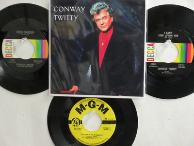 💥4 'CONWAY TWITTY' HIT 45's+1PICTURE [Don't Take It Away] THE 50's-70's ...