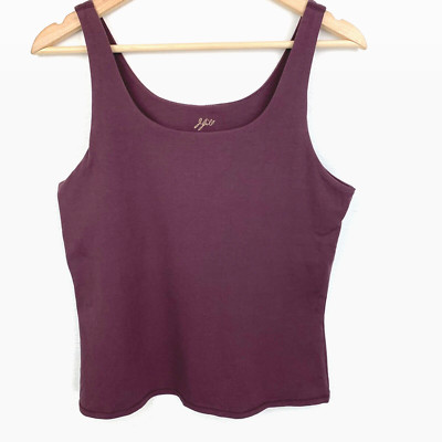 J.Jill Shelf-Bra Cotton Blend Scoop Neck Basic Tank Top Size Medium ...