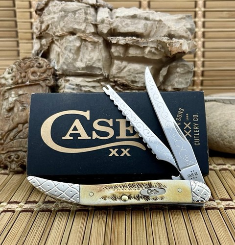 Case XX USA Beautiful Custom 6.5 Bone Stag AAA+++ Fishing Pocket Knife ...