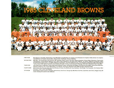 1985 CLEVELAND BROWNS TEAM 8x10 PHOTO WEATHERS NEWSOME OHIO FOOTBALL ...