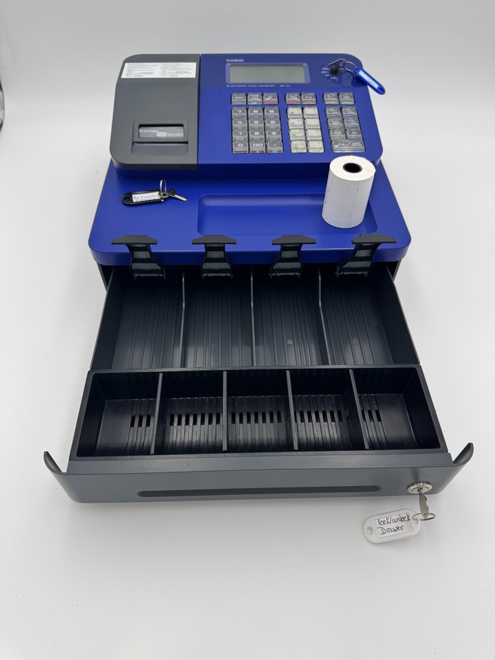 Casio SE-G1 Electronic Cash Registers W/ Keys (Tested) (Blue) | eBay