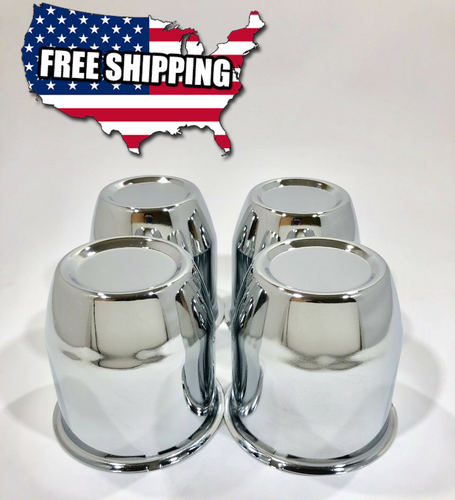4 Push Through Chrome Center Caps Fit 3.18" Center Bore Trailer Weld ...