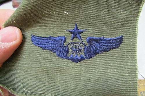 Air Force master Navigator Wings embroidered patch on olive green, 3 ...