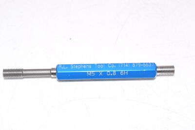 R.L. Stephens Tool M5 x 0.8 6H Thread Plug Gage Assembly GO 4.480mm x ...
