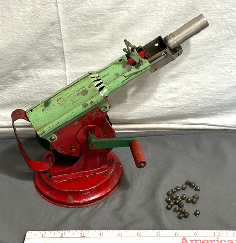 Rare 1930's LANGSON Pressed Steel PAPER Buster POPPER Hand Crank CANNON ...
