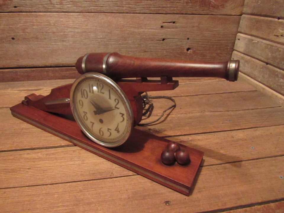 Vintage 1940's Artillary Military Cannon Clock by Howard Clock Company ...