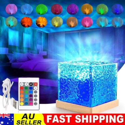 LED Cube Northern Lights Water Wave USB RGB Night Light Atmosphere Lamp ...