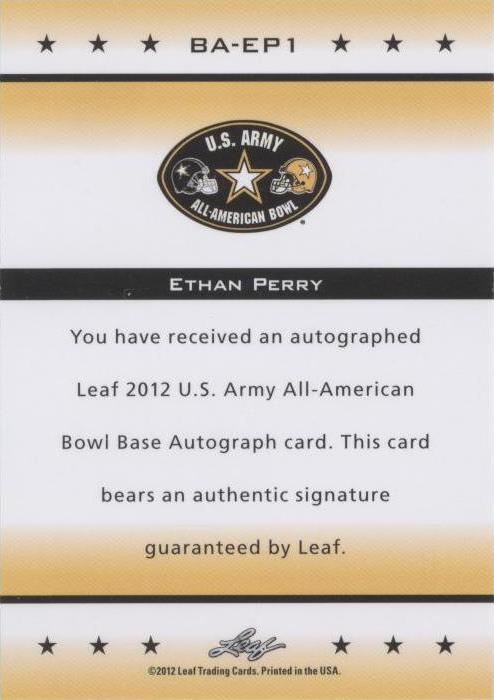 Las mejores ofertas en 2012 Leaf U.S. Army All-American Bowl Ethan ...