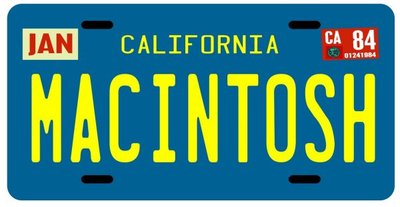 Macintosh Apple Computer 1984 debut CA License plate | eBay