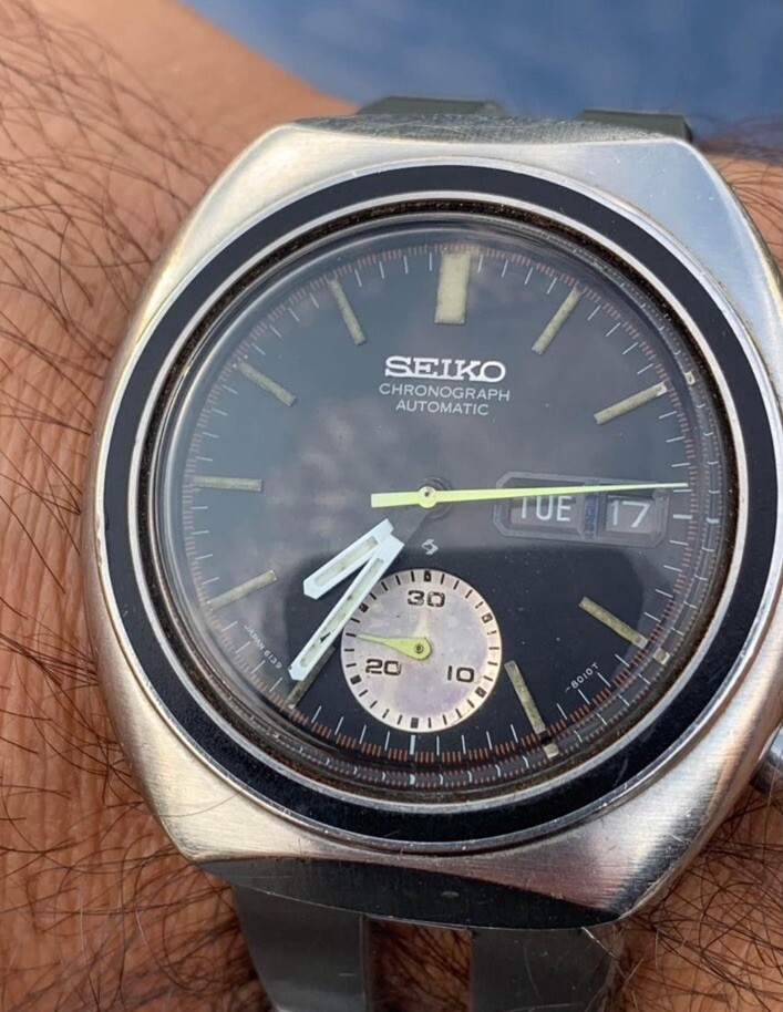 Vtg Seiko Rally Japan 6139-8002 Chronographs Automatic Movement Mens ...