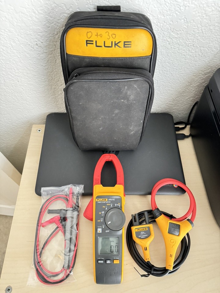 FLUKE 376 FC 1000A AC/DC TRUE RMS WIRELESS CLAMP METER W IFLEX PROBE ...