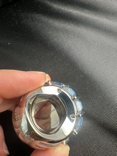 Roberto Cavalli Blue Crystal Watch Ring Stainless Steel Italy w/ Box ...