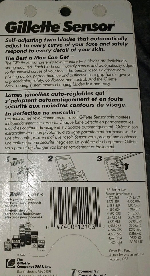 Vintage Gillette Sensor Razor. Metal Handle 90s Edition | eBay