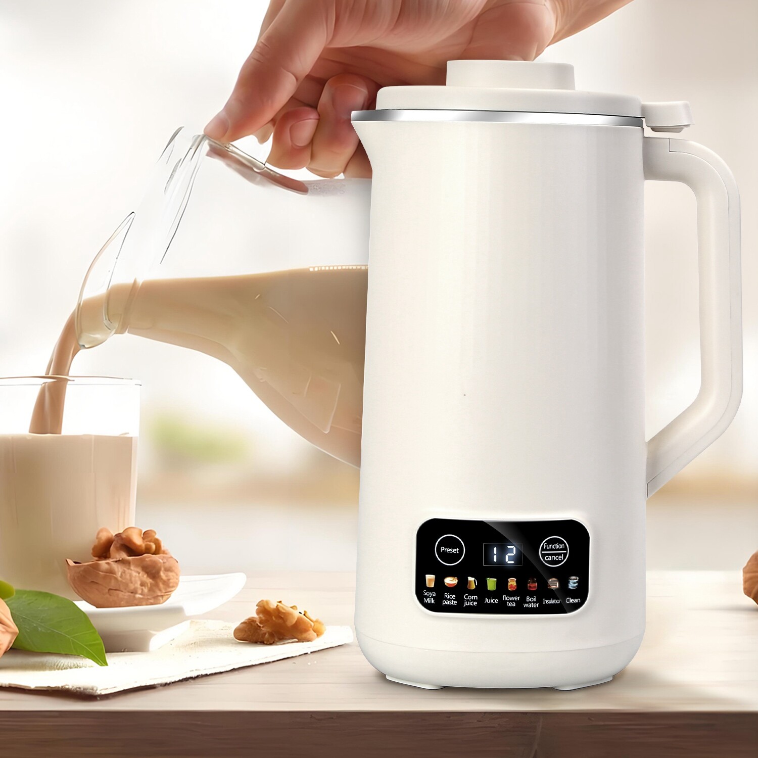 8-In-1 Nut Milk Maker Machine，27oz(800ml) Automatic Soy Milk Maker ...
