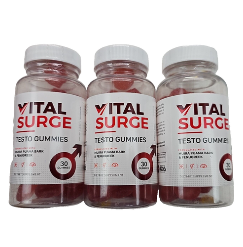 3x VITAL SURGE Testo Gummies for Male Performance 90 Total Gummies Exp ...