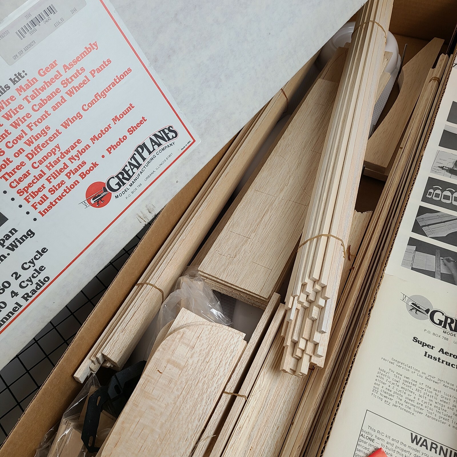 VTG Great Planes SUPER AEROMASTER R/C Model Kit 52" Span .60-1.20 ...