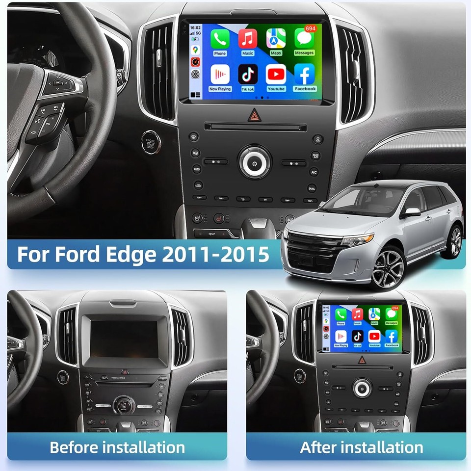 For Ford Edge 2010-2015 Android 13 Car Radio Stereo Carplay GPS Navi ...