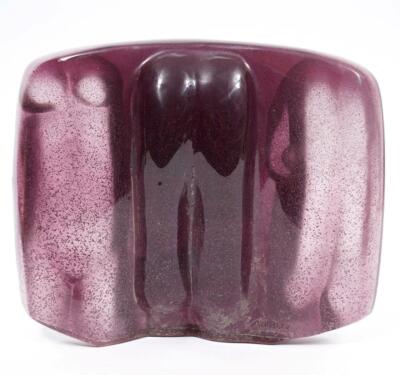 Daum Art Glass PSYCHE Amethyst Signed Claude Abeille Female Nudes 10 1/ ...