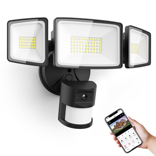 Onforu Floodlight Camera,2K HD Outdoor Security Camera,55W 5500lm Wired ...