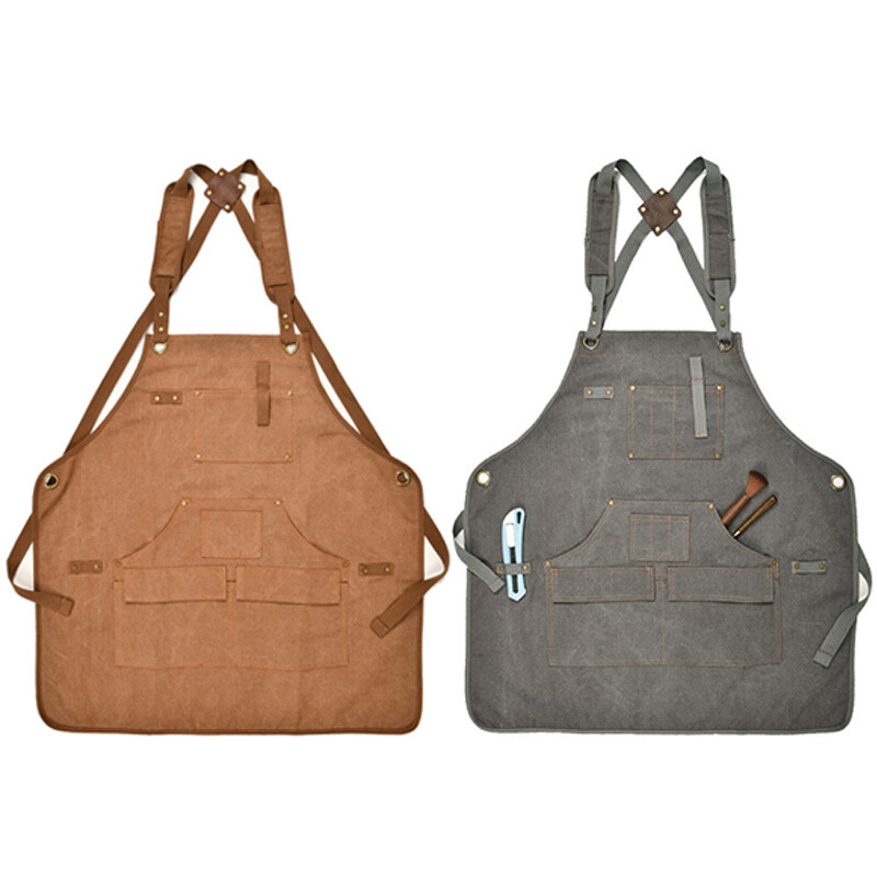 Canvas Woodworking Workshop Tool Pocket Apron Carpenter Hair Salon Chef ...
